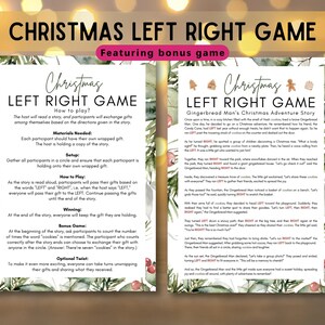 Christmas Left Right Gift Exchange Game: Printable Holiday Party ...