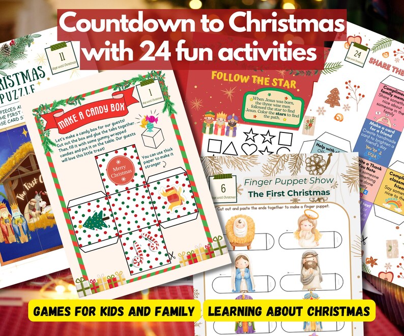 Printable Christmas Activities Bundle, Advent Calendar Countdown ...