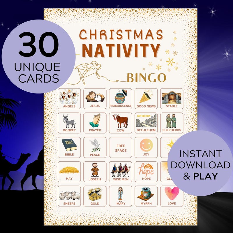 Nativity Bingo - Etsy