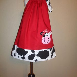 Cow- Farm Pillowcase Boutique Dress,farm Themed Dress, Farm Party Dress ...