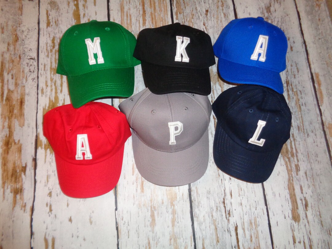 Infant or Youth Baseball Hat With Letter, Baseball Cap, Toddler ...