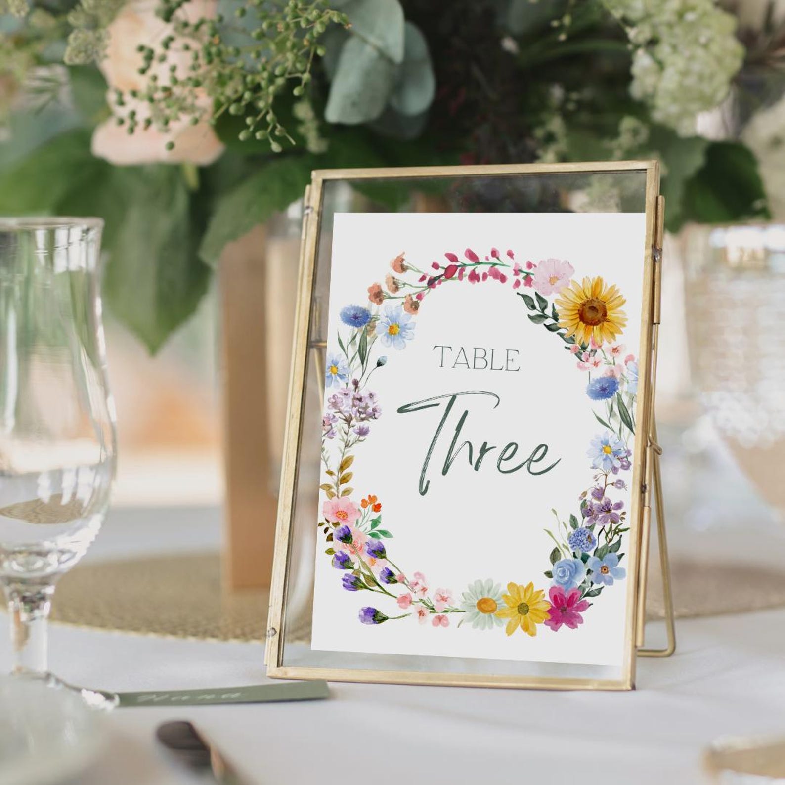 Wildflower Bridal Shower Table Numbers: Editable Floral Template (A4 ...