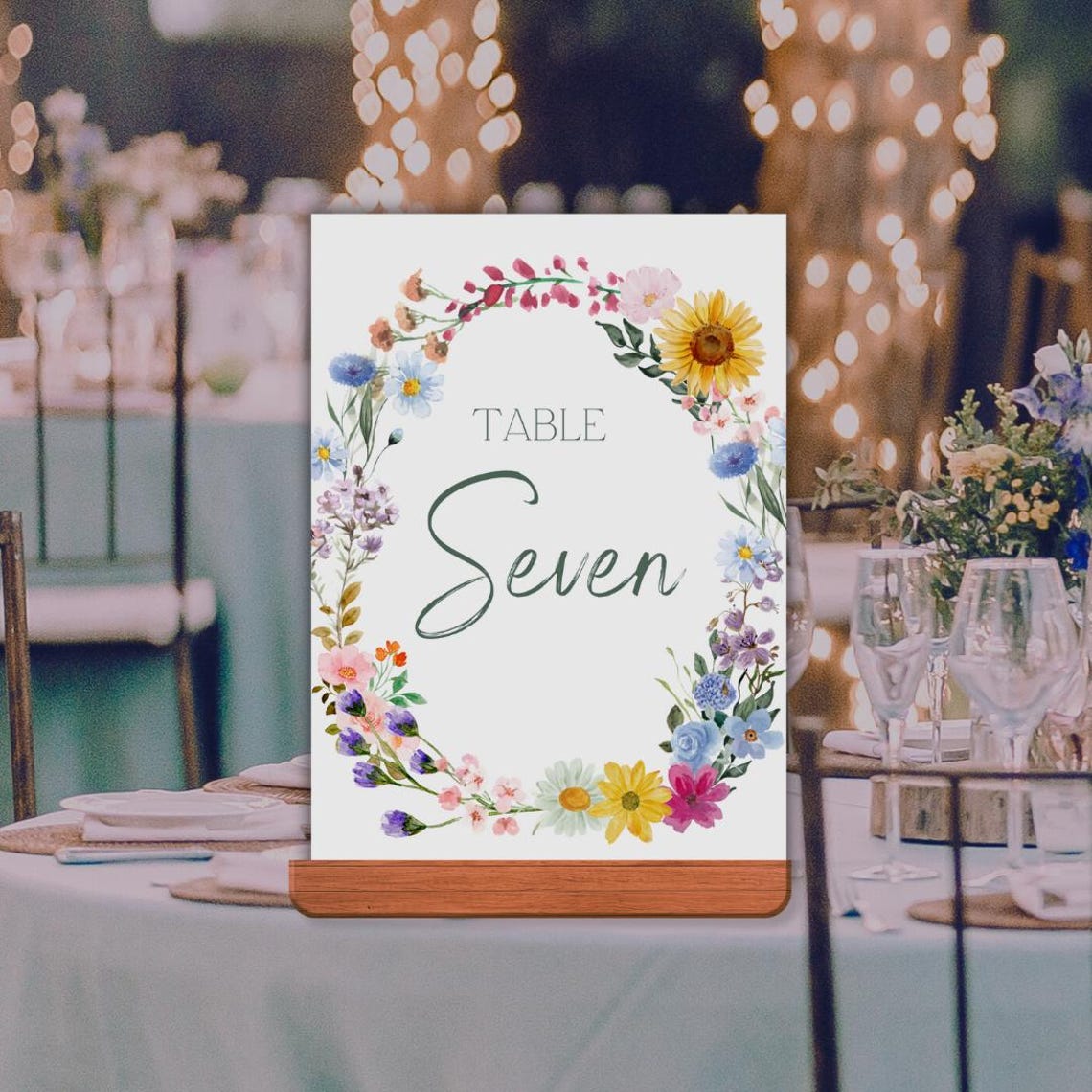 Wildflower Bridal Shower Table Numbers: Editable Floral Template (A4 ...