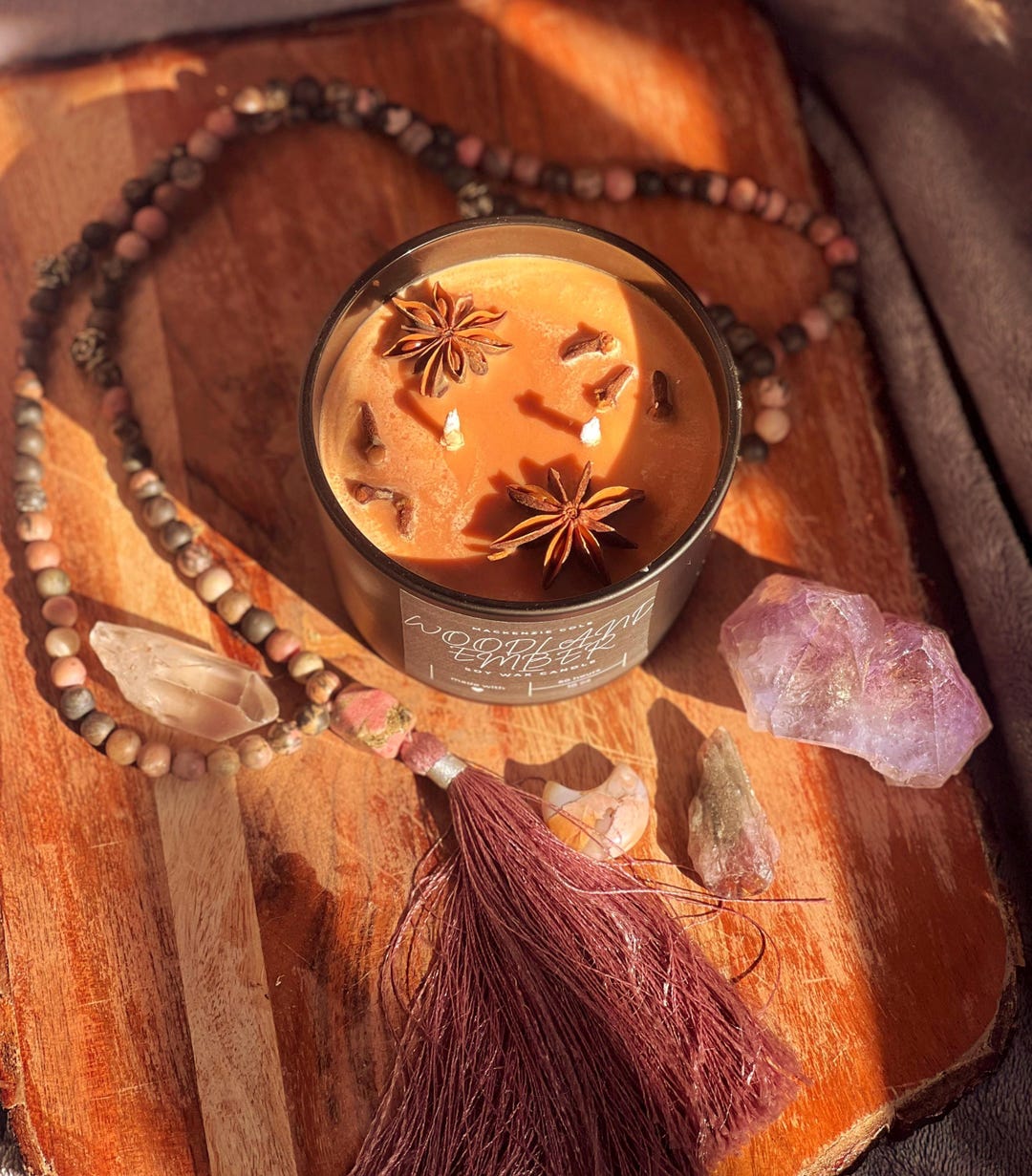 Woodland Ember Candle - Palo Santo, Cinnamon, Vanilla and Green Leaves ...