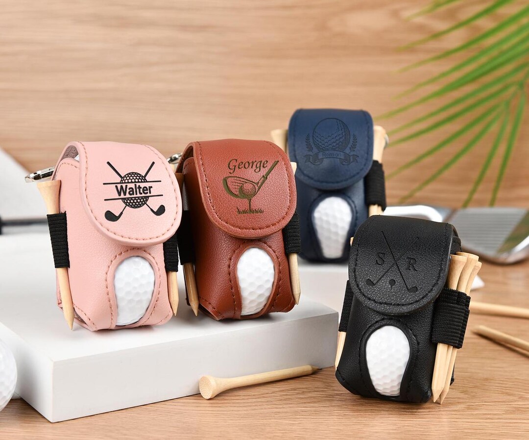 Personalized Golf Ball Bag Engraved,custom Leather Golf Ball and Tees ...