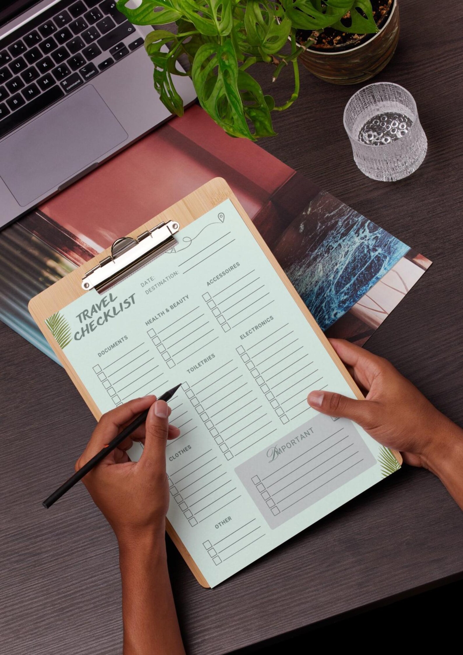 Travel Checklist & Packing List Printable Organize Documents ...