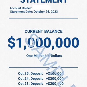 Custom Millionaire Motivation Statement – Personalized Printable Bank ...