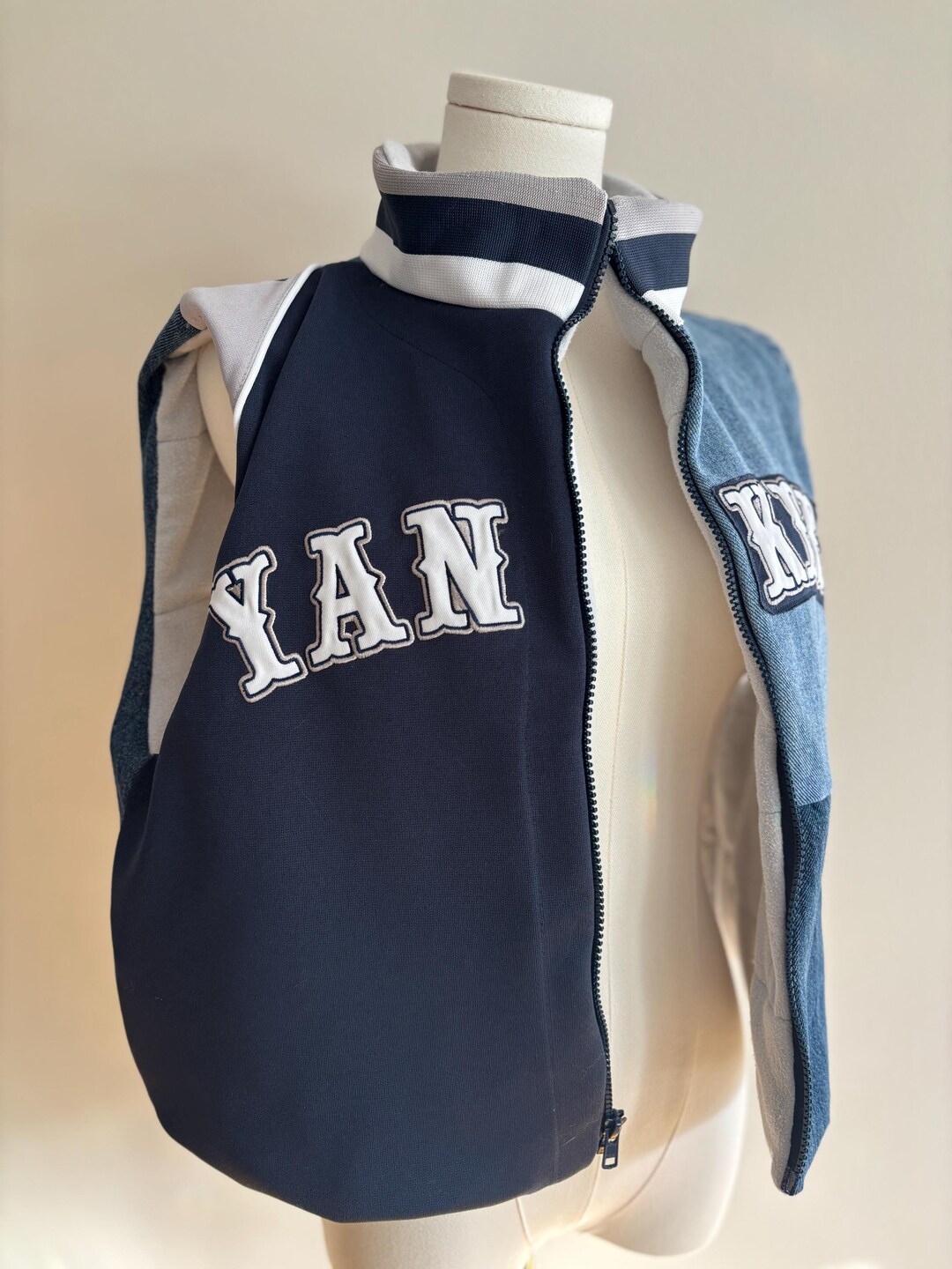 Upcycled New York Yankees Puffer Vest, Vintage Rework/ SIZE S - Etsy