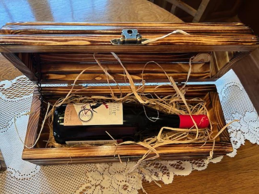 Wine Box, Wooden Wine Box, Wine Casket, Wine Gift Box, Rustic Wine Box ...