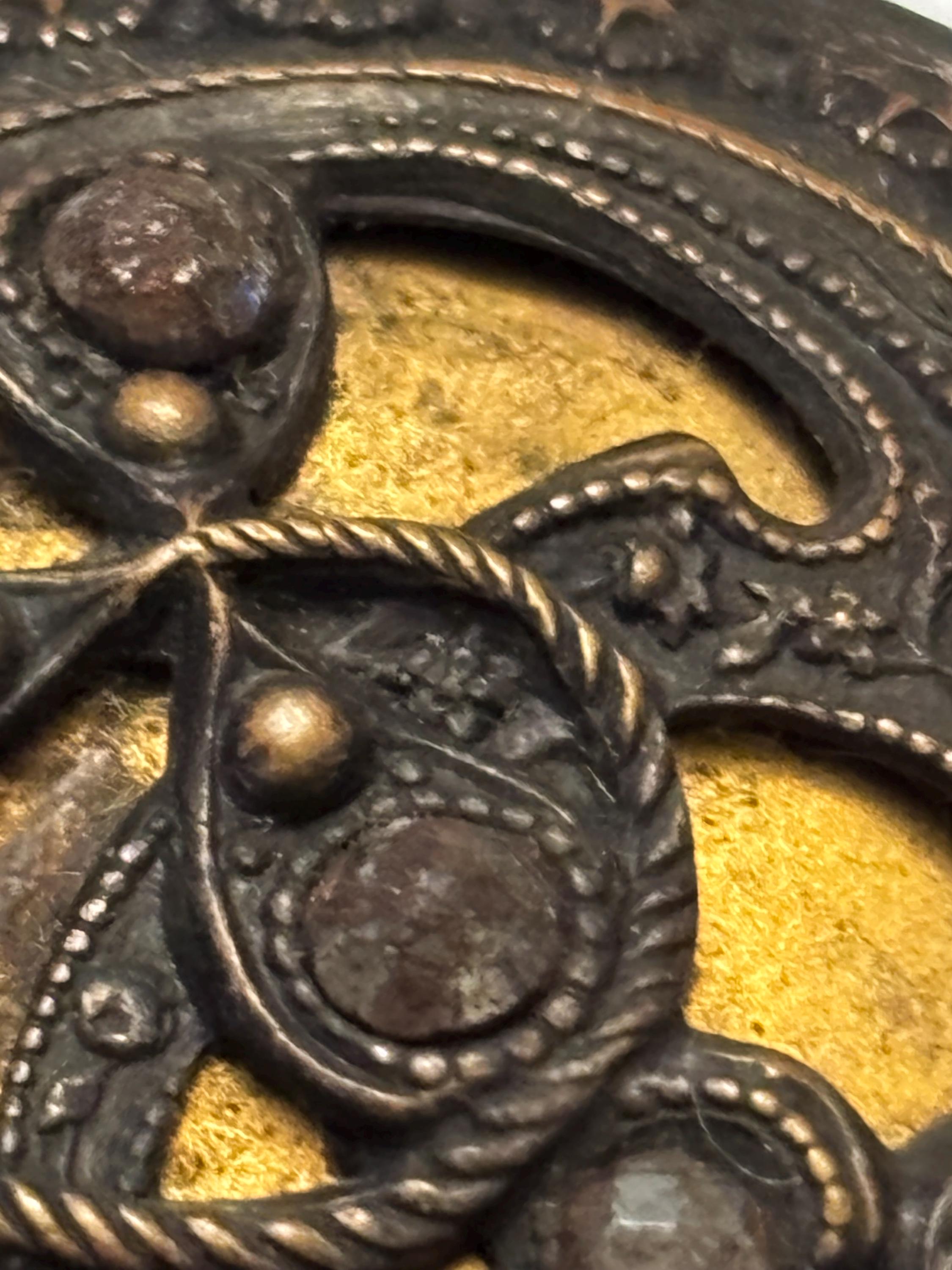 Antique Gothic Celtic Irish Steel Cut Out Mirrored Botton, Antique ...