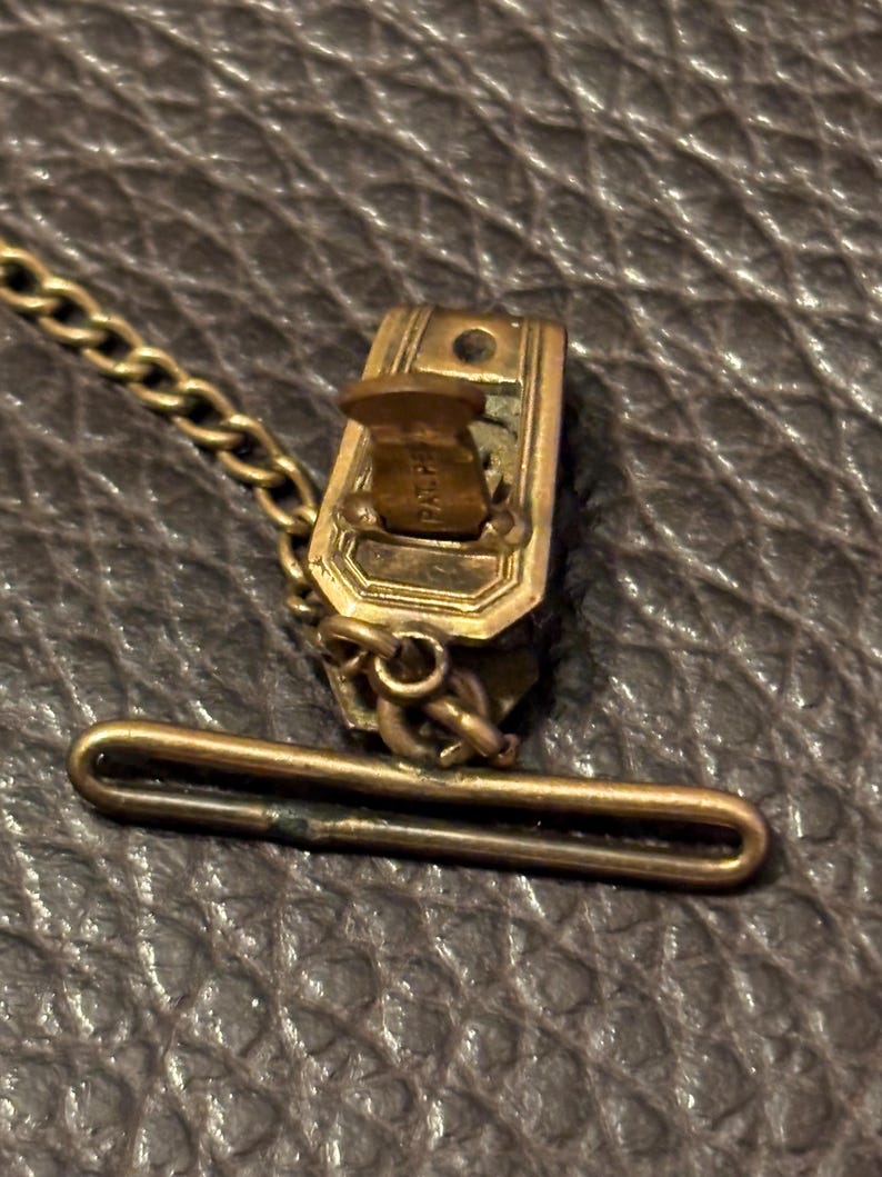 Antique Victorian Goldplated Watch Fob, Antique Pat Pending Mechanism ...
