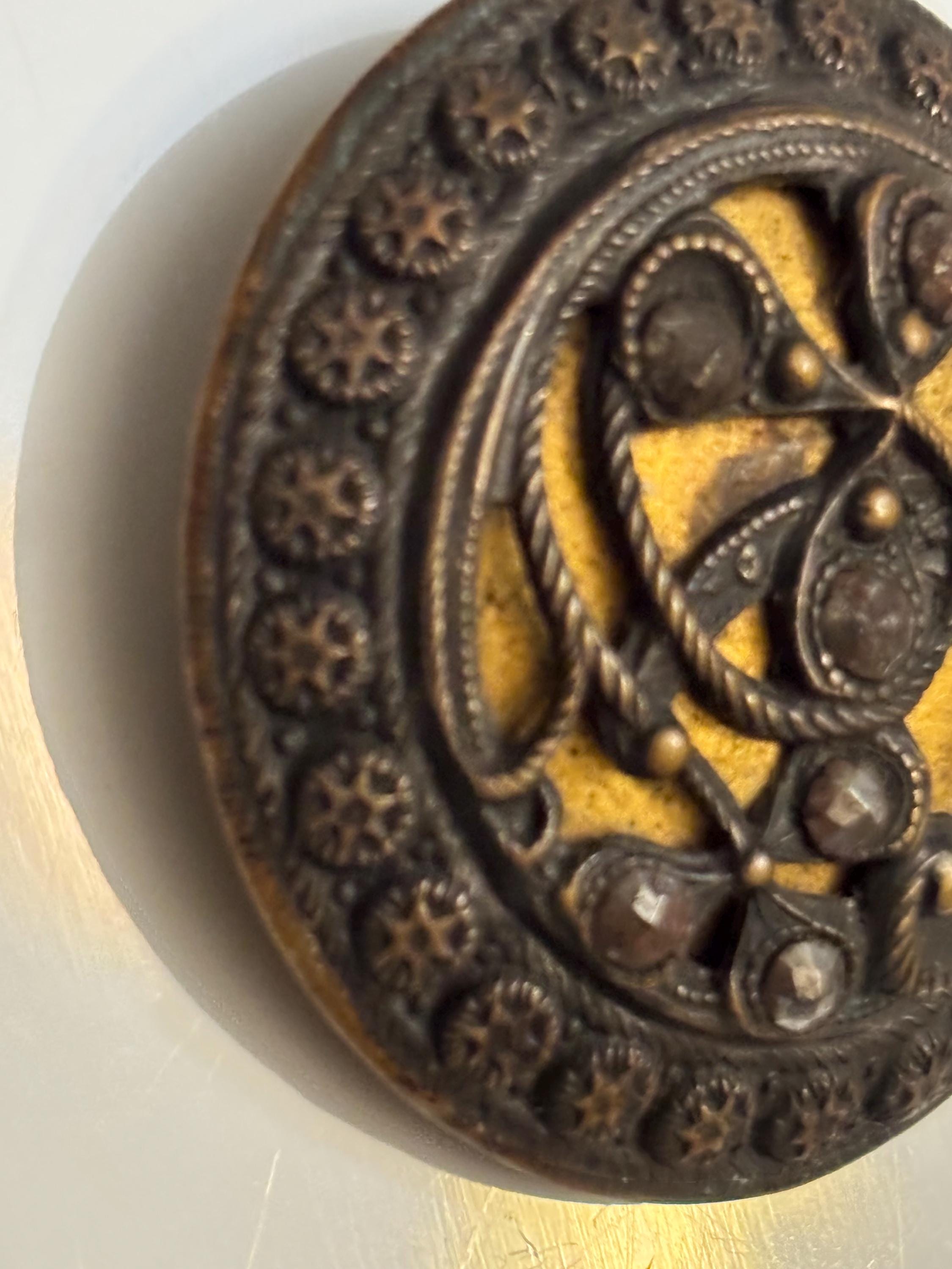 Antique Gothic Celtic Irish Steel Cut Out BUTTON, Antique 1800s Irish ...