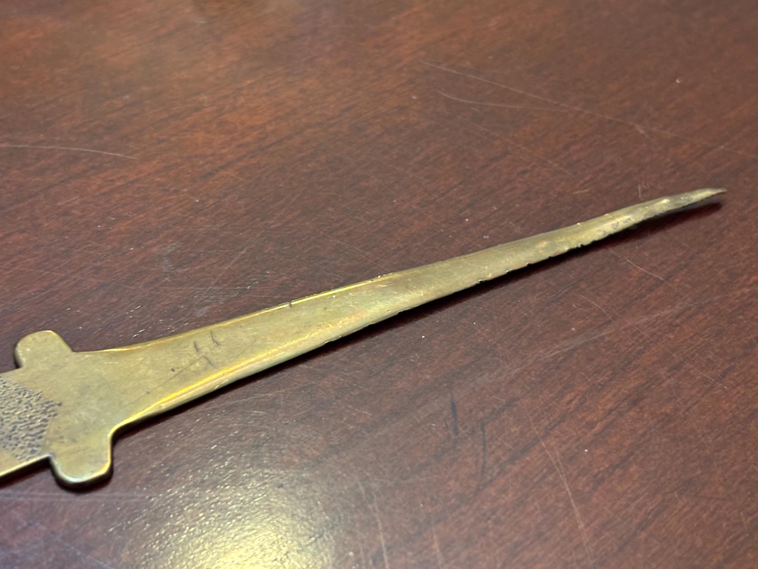 Vintage WWII Brass Trench Art Envelope Opener by BILL, Monogrammed Bill ...