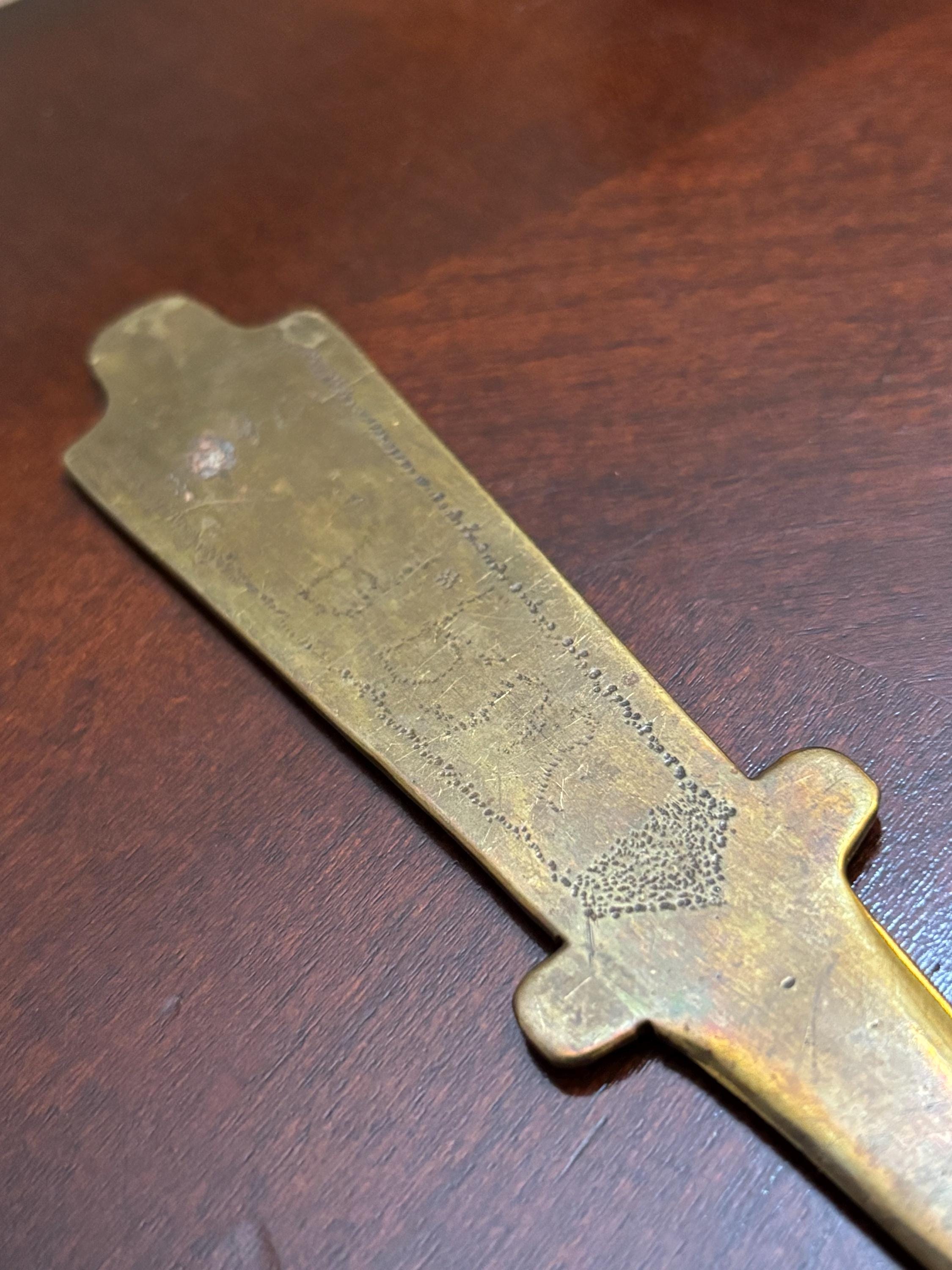 Vintage WWII Brass Trench Art Envelope Opener by BILL, Monogrammed Bill ...