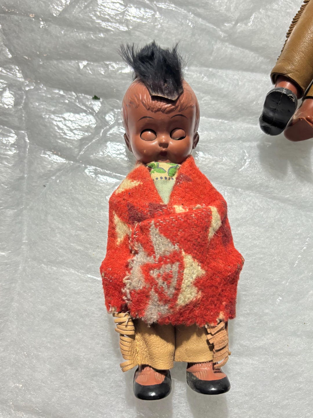Mid-century Mohawk Boy Rattle Toy Shaker Beads Sound Doll, Unique OOAK ...