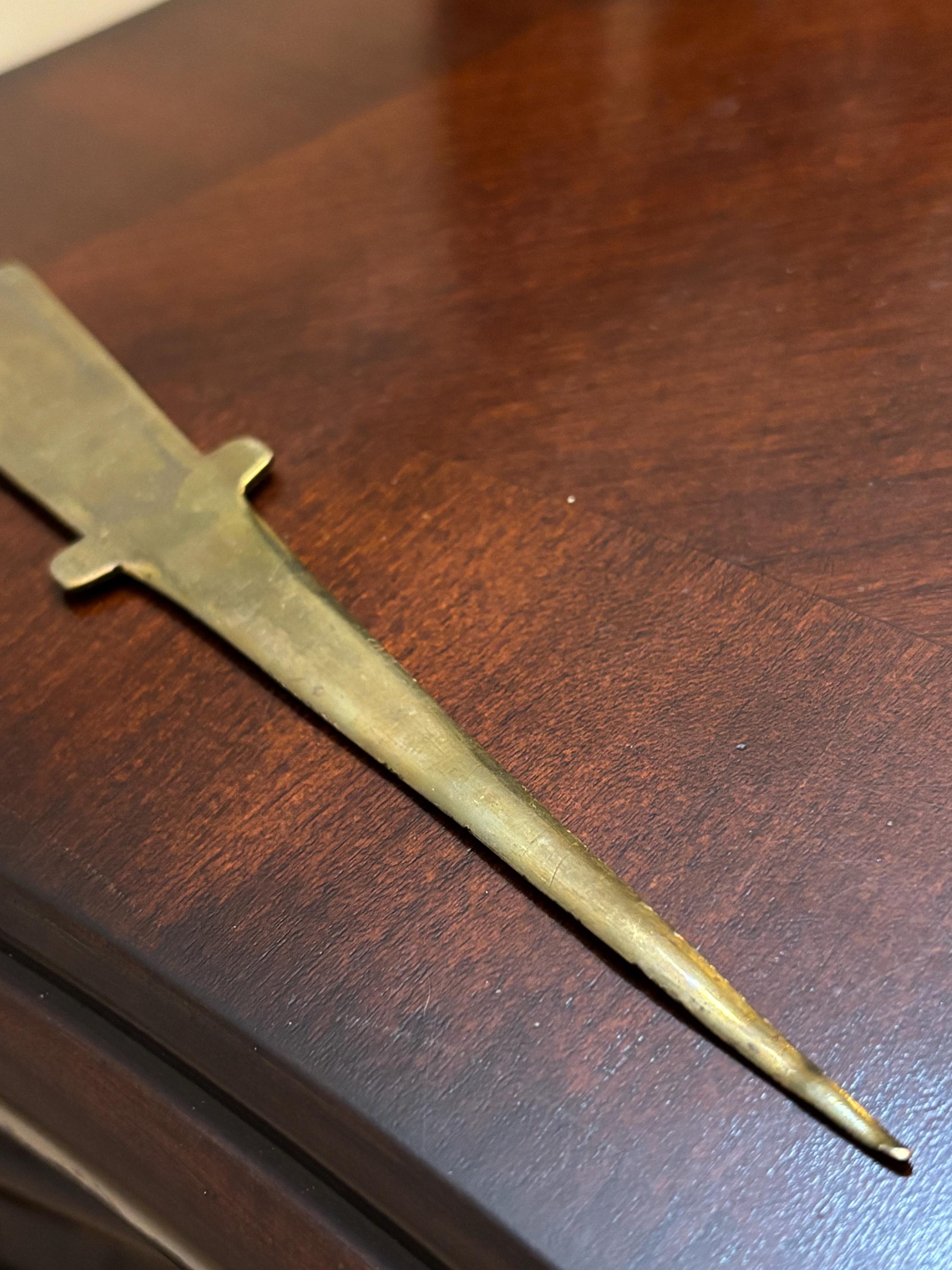 Vintage WWII Brass Trench Art Envelope Opener by BILL, Monogrammed Bill ...