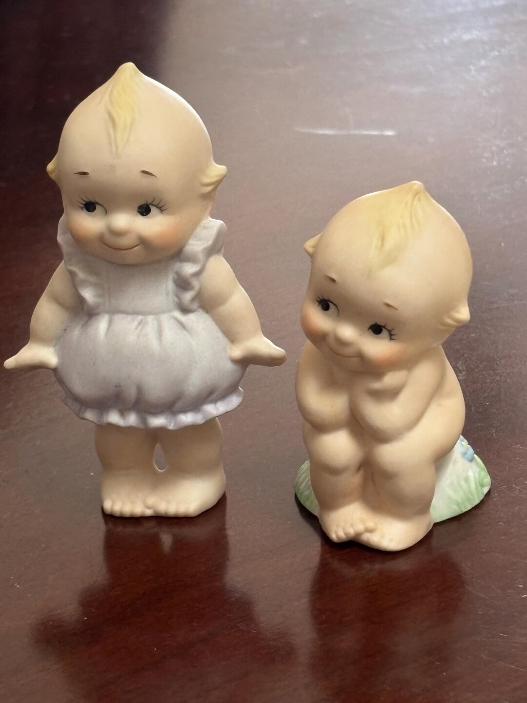 Vintage Jesco 1980s, Porcelain Cutie Doll Statues, Pair Cupie Dolls Boy ...