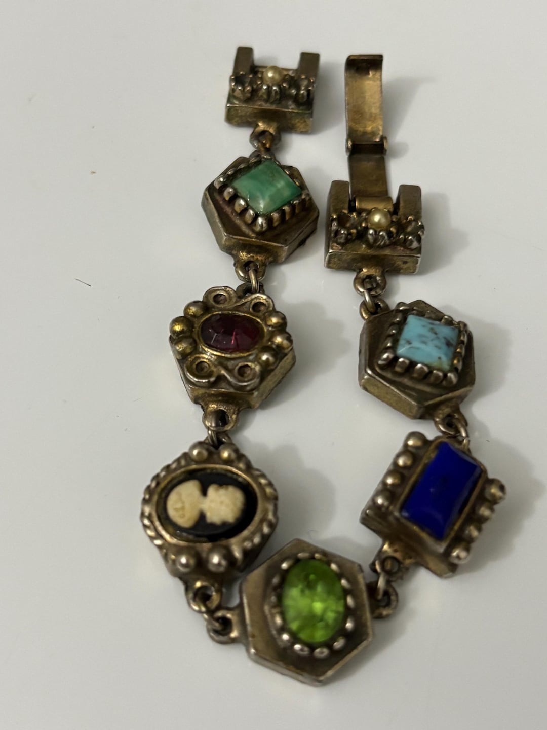 Vintage Victorian Style Etruscan Charm Panel Bracelet - Etsy