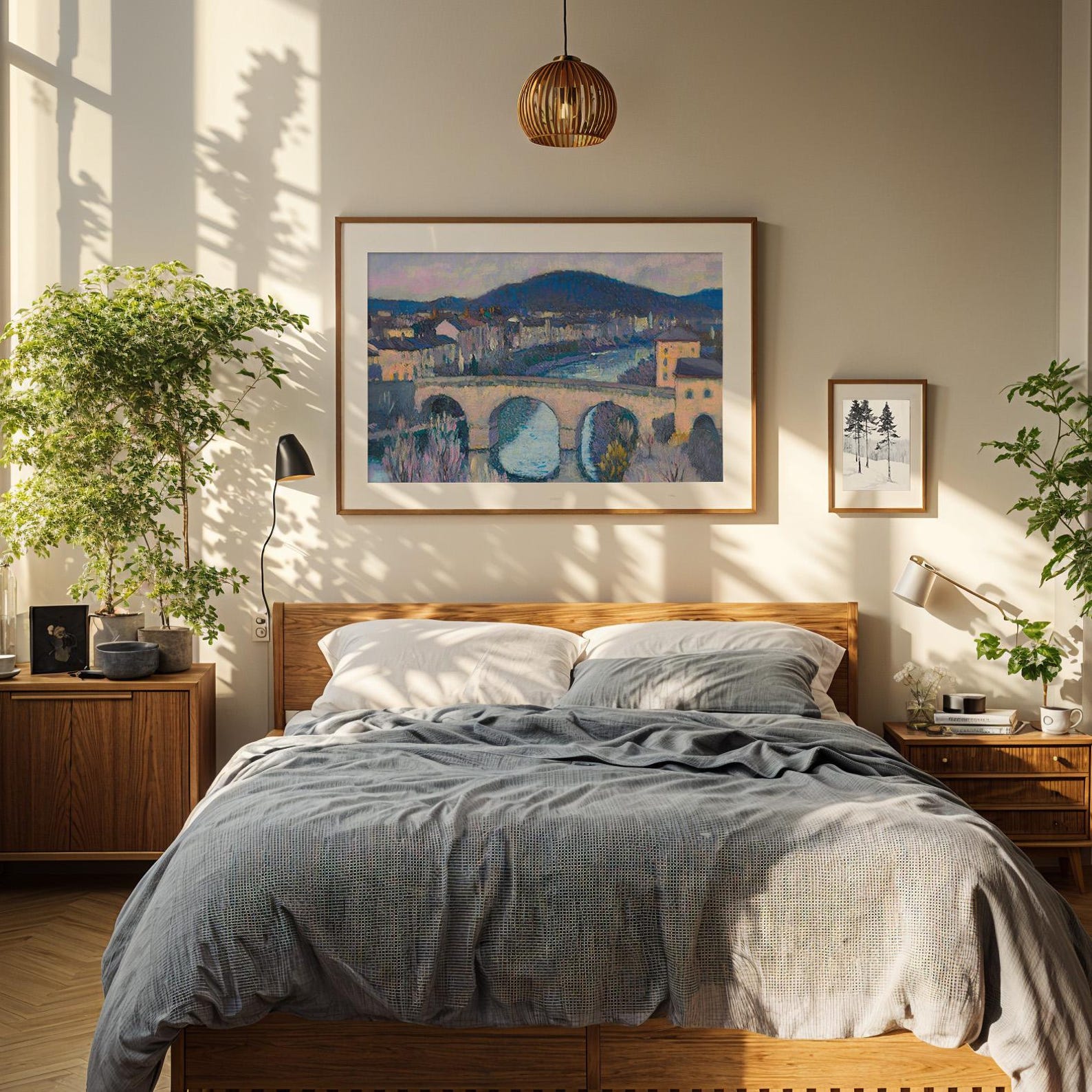 Twilight Over the Stone Bridge, Landscape Prints, Impressionist Brushwork, Wall Art - Etsy