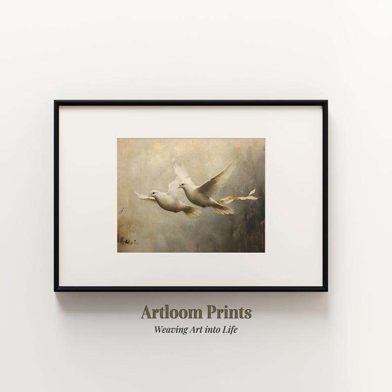 Flight of Peace and Love, White Doves, Romantic Valentine Vintage ...