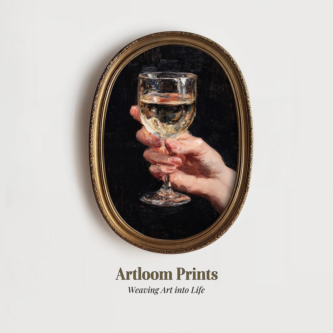 Cheers Wine Glass Print: Abstract Oil Painting Style (digital Download ...