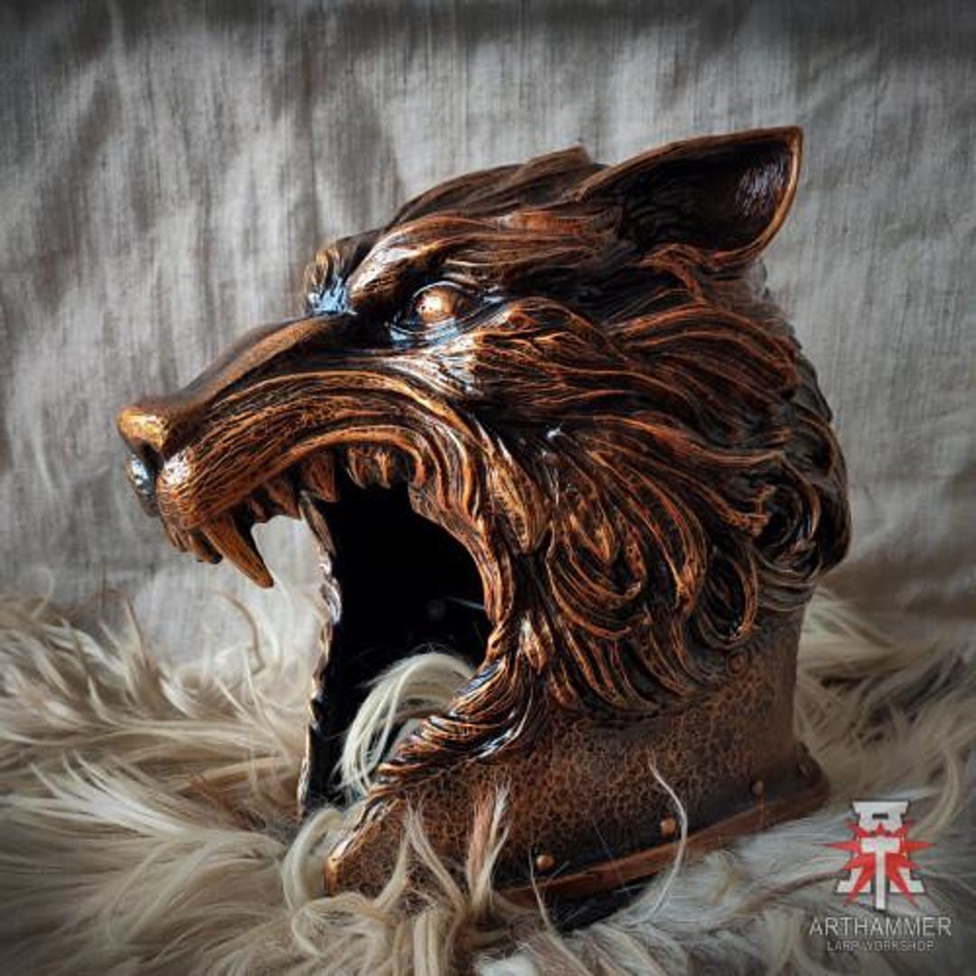 Antique Wolf Helmet - Etsy