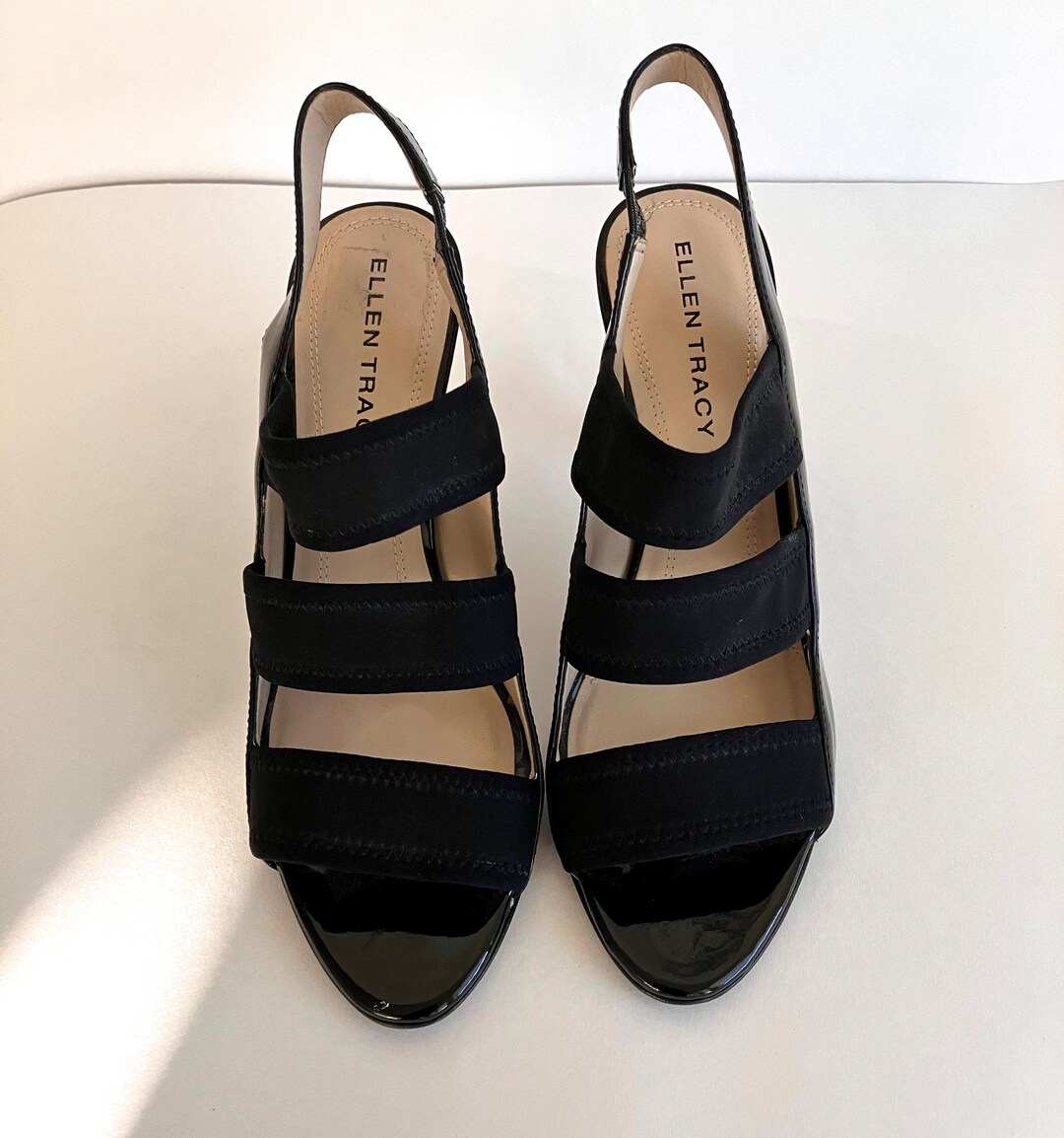 Ellen Tracy Black Patent Leather Heels - Designer Shoes for Women Size ...