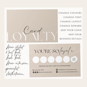 Editable Loyalty Card Template | Digital Product | Printable Customer ...