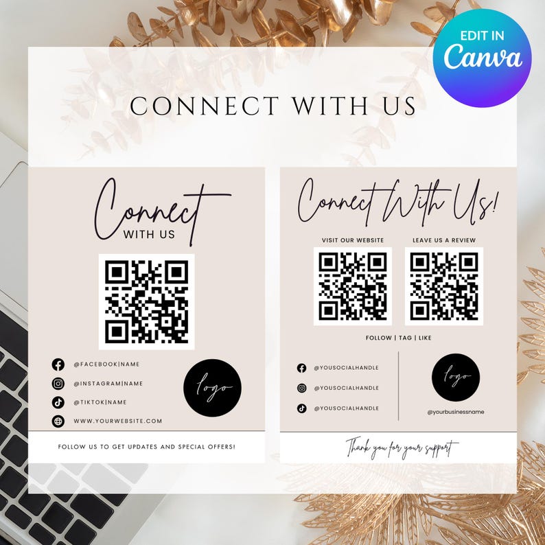 Editable QR Code Sign Template: Scan to Pay, Tip, Connect - Digital ...