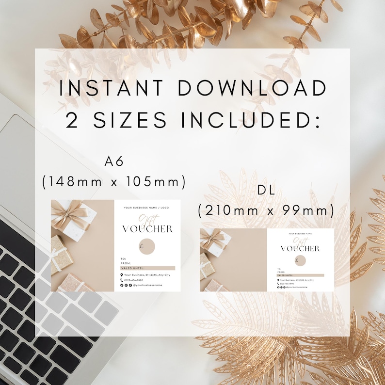 Editable Gift Voucher Template | Digital Download | Printable Gift ...