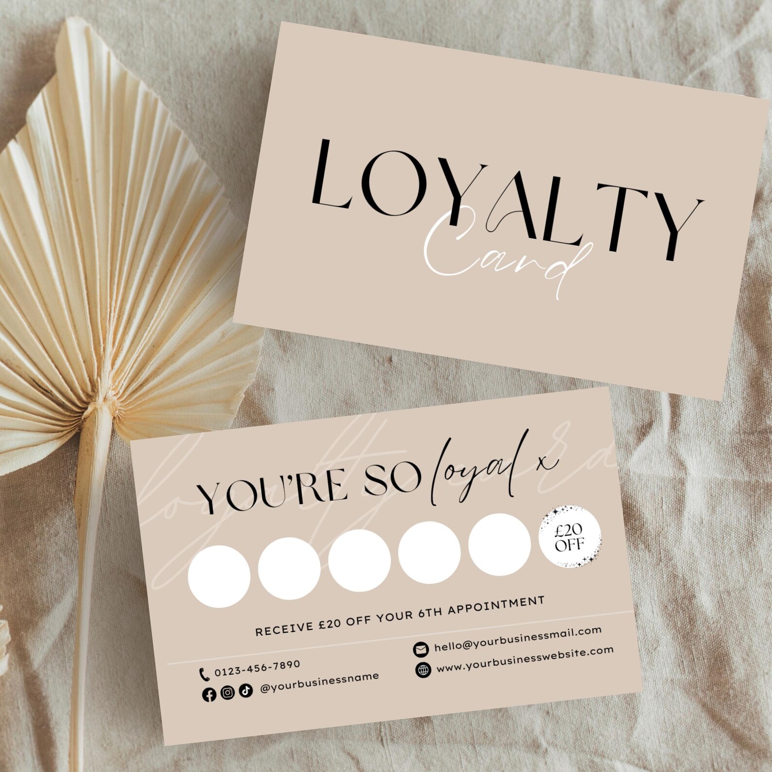 Editable Loyalty Card Template | Digital Product | Printable Customer ...