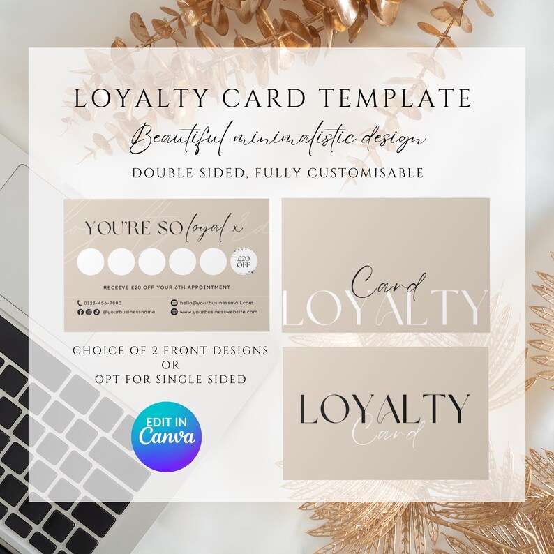 Editable Loyalty Card Template | Digital Product | Printable Customer ...