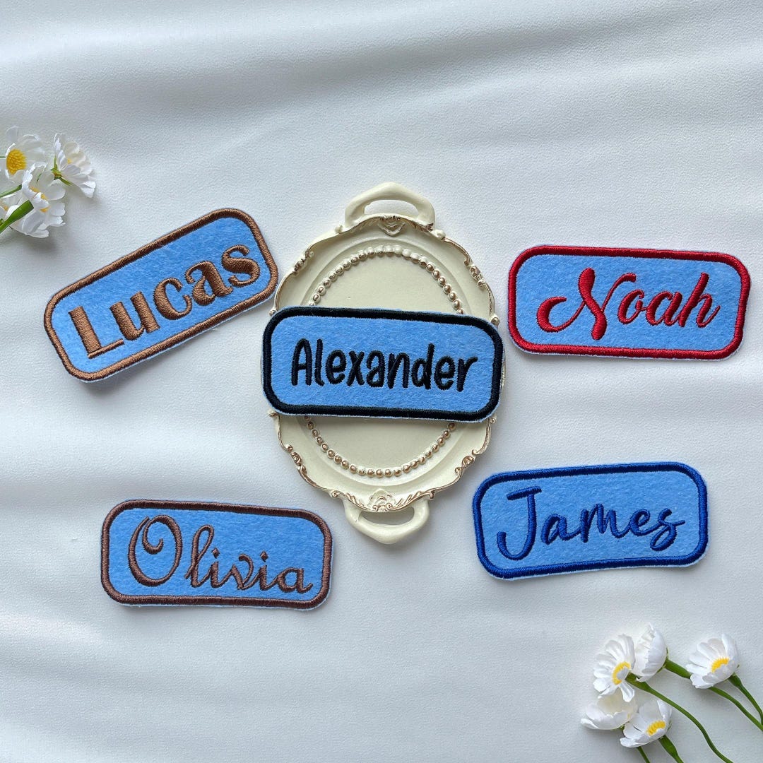 Custom Name Embroidered Patch, Custom Text, Shape Name Patch, Iron On ...