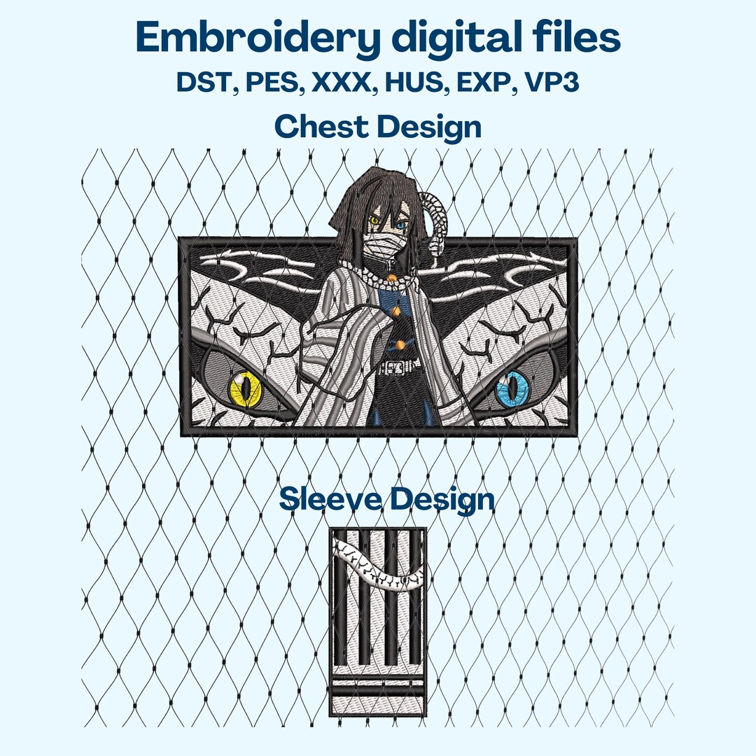 Embroidered Anime DST PES Digital Design, Unique Breathing Skill File ...