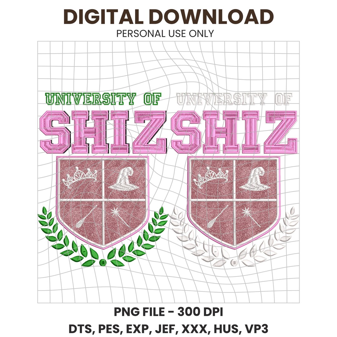 Embroidery University of Shiz Wicked Elphaba and Glinda Glitter PNG DST ...