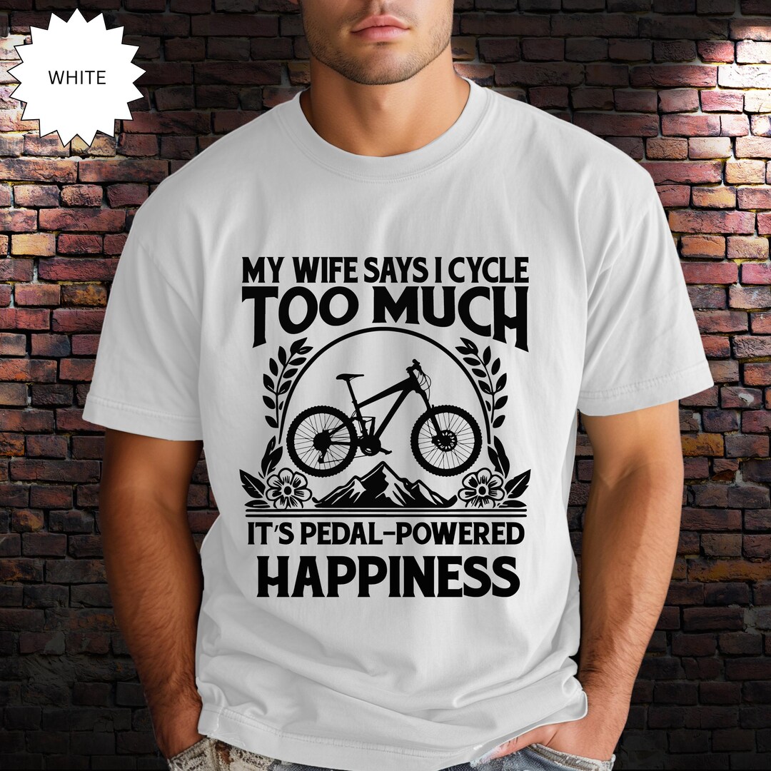 Funny Cycling T-shirt: Pedal-powered Happiness, Comfort Colors - Etsy