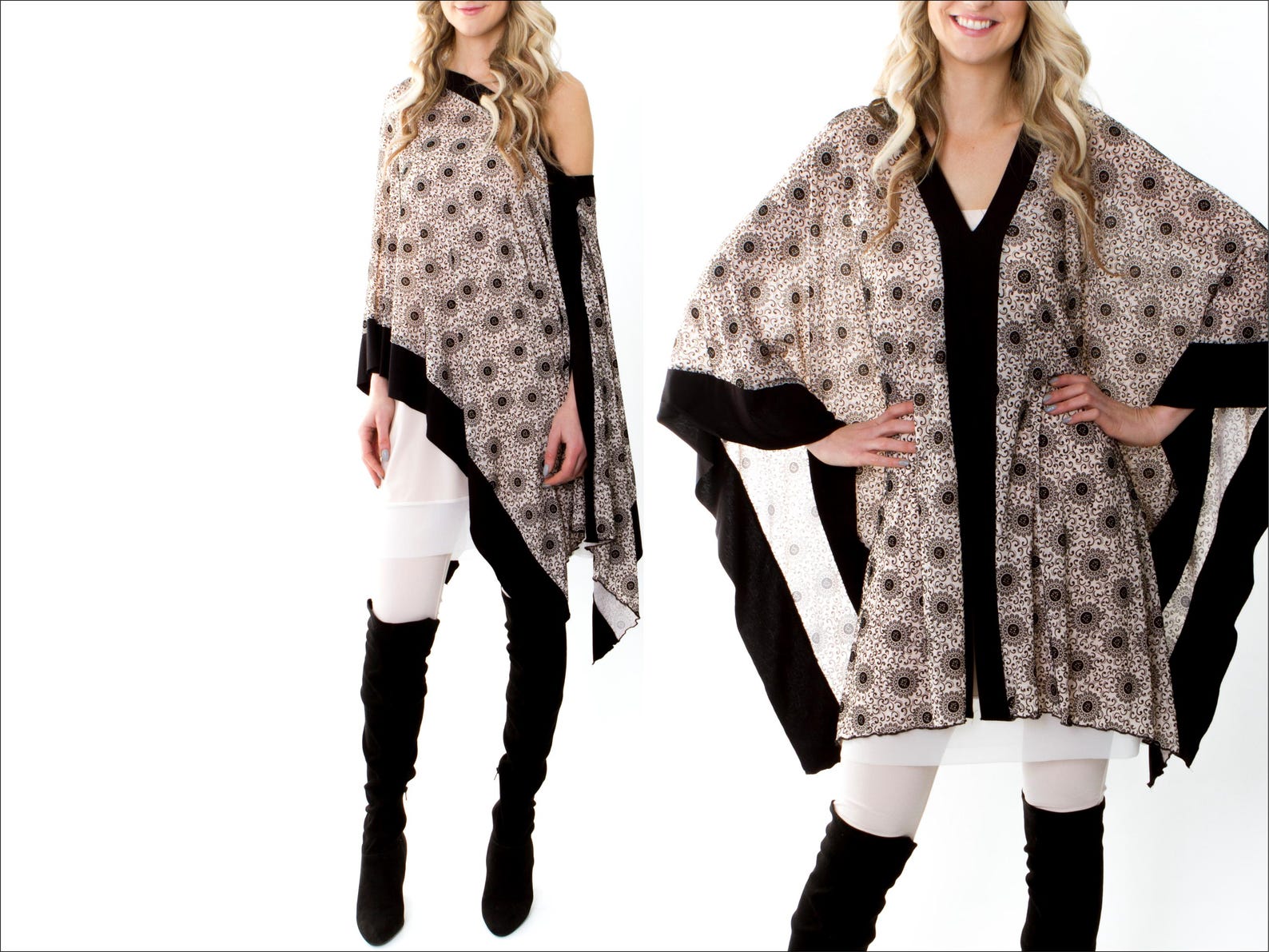 Poncho Sewing Pattern FREE SIZE Easy Beginner-friendly Sewing Pattern ...