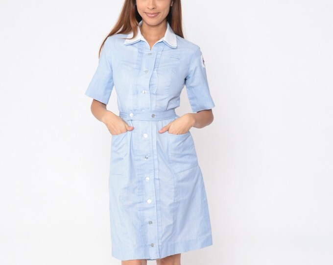80s Nurse Uniform Dress Blue Candy Striper Outfit Loma Linda University ...
