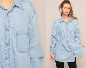 Vintage denim shirt | Etsy