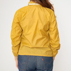 70s Mustard Windbreaker Jacket Retro Plain Thin Zip up Boho Jacket ...