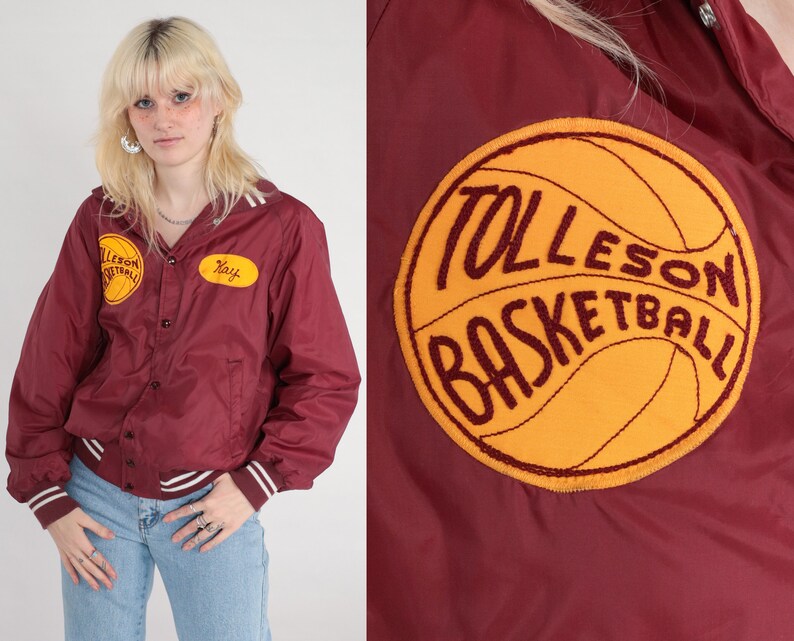 Basketball Varsity Jacket 80s Tolleson Arizona Wolverines Letterman ...