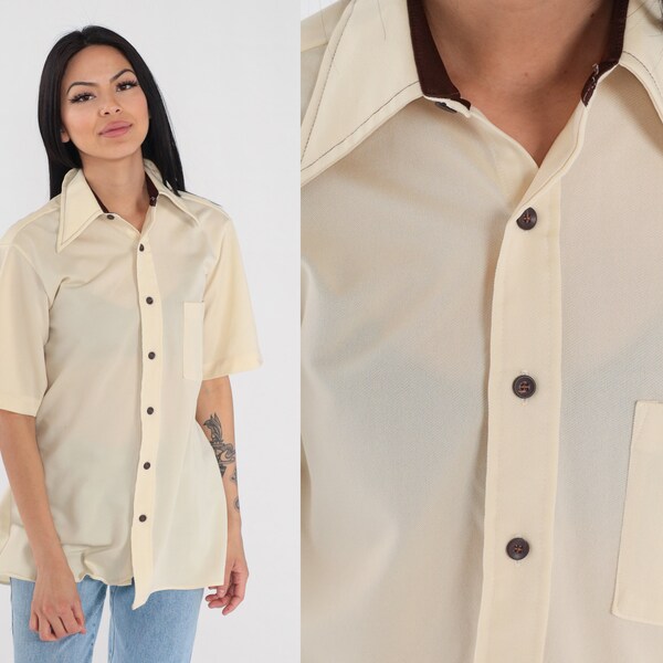 Cream Button up Shirt - Etsy