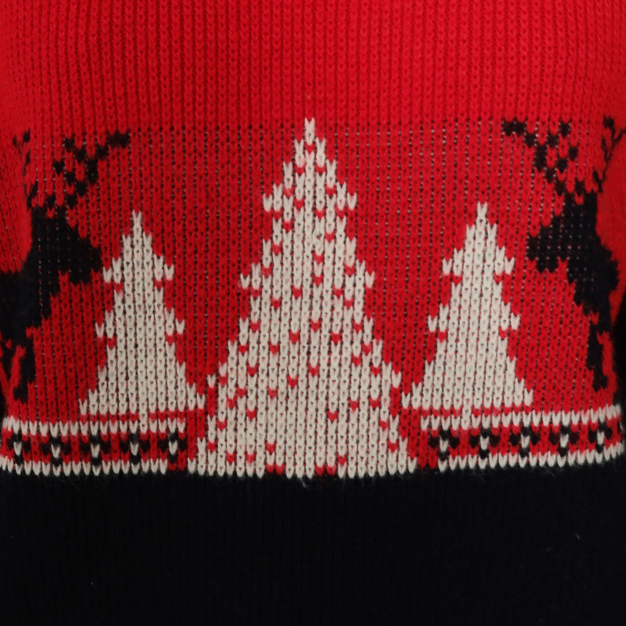 Reindeer Sweater 80s Christmas Tree Sweater Vintage Animal | Etsy