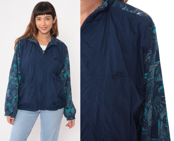 Blue Nike Windbreaker Jacket 90s Nylon Shell Zip Jack… - Gem