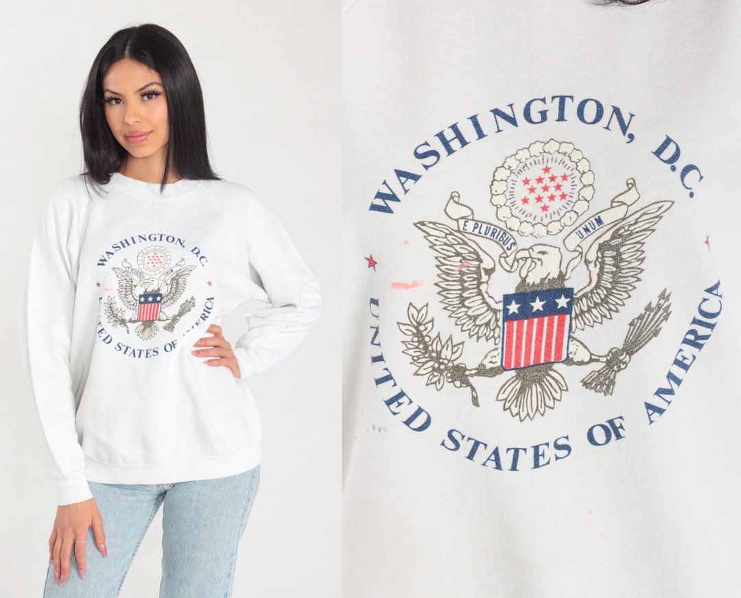 Washington DC Sweatshirt 90s United States of America Sweater USA Eagle ...