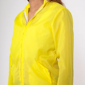 Yellow Raincoat 70s Windbreaker Semi-sheer Nylon Coat Basic Seventies ...