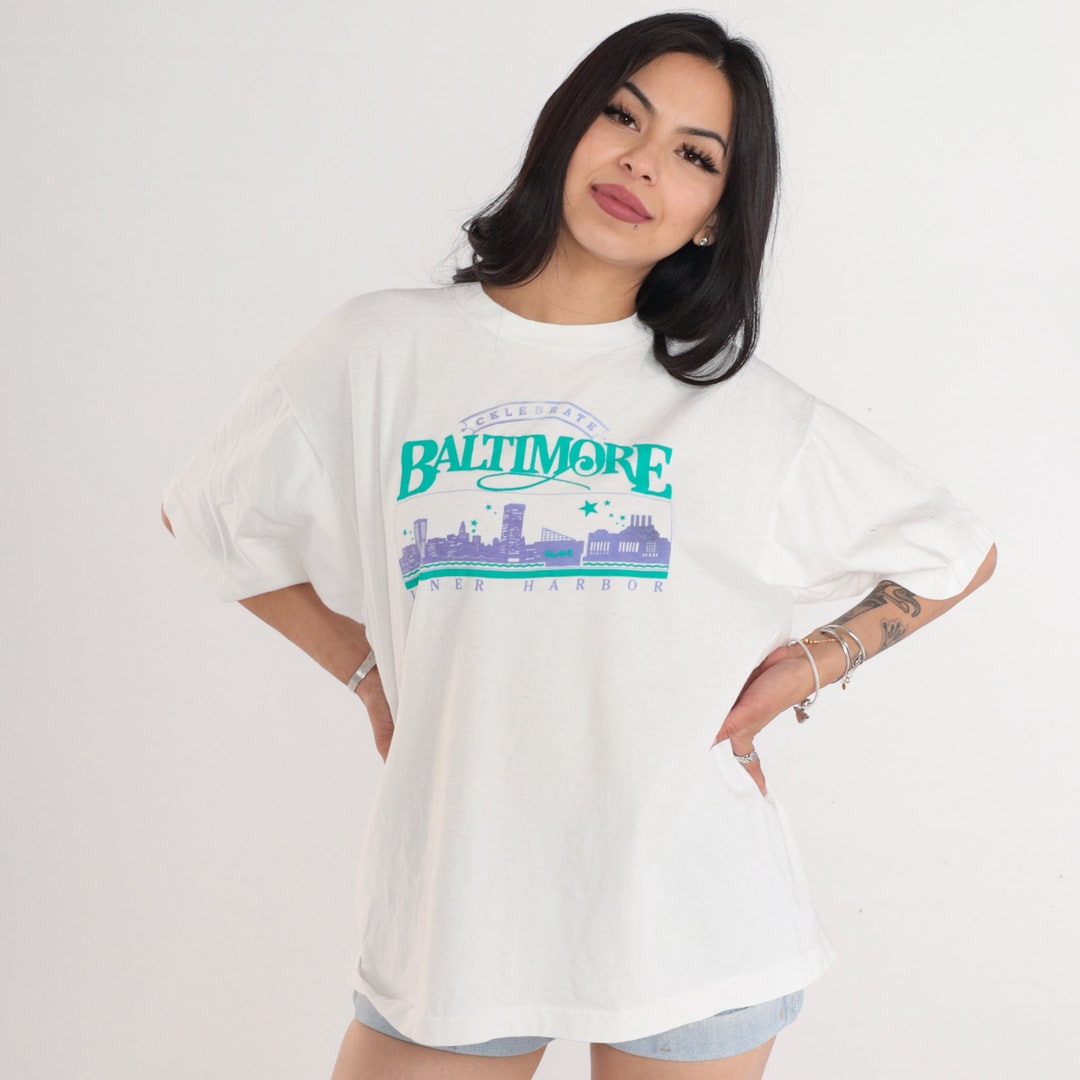 Celebrate Baltimore Shirt 90s Maryland T-shirt Inner Harbor Graphic Tee ...
