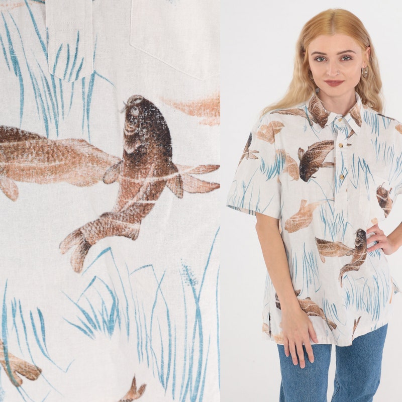 Fish Button up Shirt - Etsy