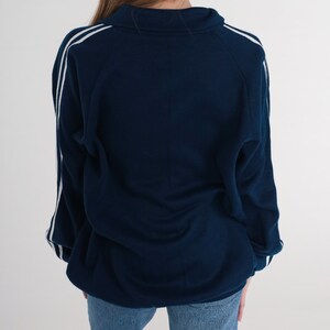 Navy Blue Track Jacket 80s Zip up Sweatshirt Basic Retro Bomber White ...