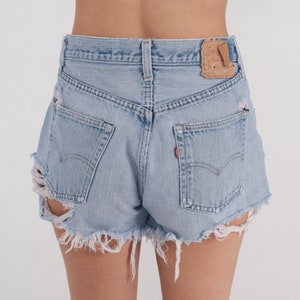 Levis 501 Shorts 90s Denim Cut Offs Levi Strauss Jean Shorts Ripped Mid ...